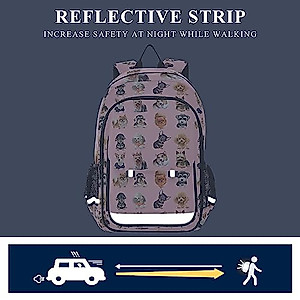 ZAZYXTJ Custom Personalized Backpack Cute Yorkie Dog School Bags with Reflective Strip for Kids Girls and Boys 6-12 Elementary Student Bookbag Middle