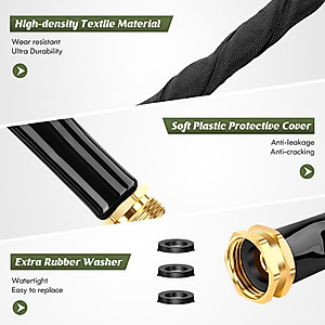 Non-Expanding Garden Hose 50FT, Sturdy & Lightweight Water Hose, No-Kink, Tough & Flexible Hose, Crush-Proof for Yard, Lawn, Outdoor, Car Wash, Marine and Camper