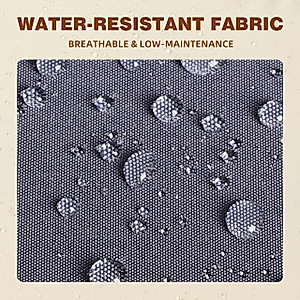 Yardenaler 3 Pieces Outdoor Rattan Rocking Bistro Set with Cushions, Patio Wicker Furniture Set with Rocker Chair & Glass Coffee Table, Conversation Set for Porch, Balcony, Backyard, Grey