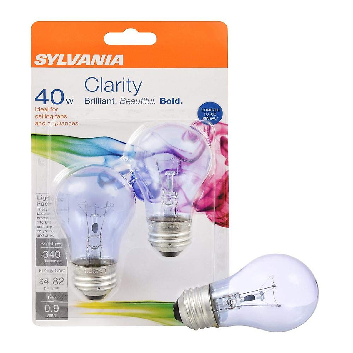 Sylvania 10214 40-Watt A15 Clarity Incandescent Light Bulb (2-Pack)