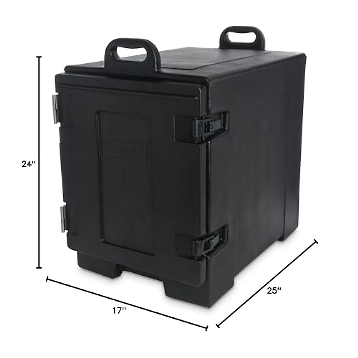 Carlisle PC300N03 Cateraide End-Loading Insulated Food Pan Carrier, 5 Pan Capacity, Black + 10201B07 StorPlus Full Size Polycarbonate Food Pan, 4 Deep, Clear