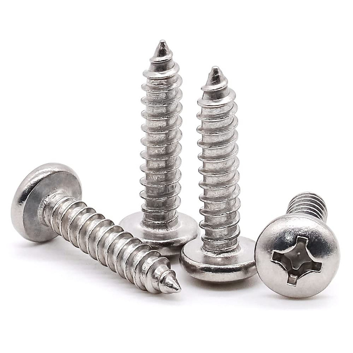 Glvaner #14 x 1/2" (50 pcs) Pan Head Self Tapping Screws, 18/8 Stainless Steel 304, Phillips Pan Head Sheet Metal Screws, Pan Head Wood Screws, No.6.3mm Thread Size