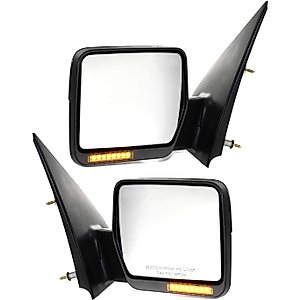 Kool Vue Left & Right Power Heated Door Mirrors Compatible With Ford F-150 2004-2006 With Signal Light Textured Pair Crew Cab & Extended Cab, New Body