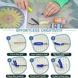 MIAOLLUN Latch Hook Rug Kit, Sunflower Pattern Printed Canvas DIY Rug Crochet Yarn Kits, Embroidery Decoration 20.4" X 20.4" (52 * 52cm)