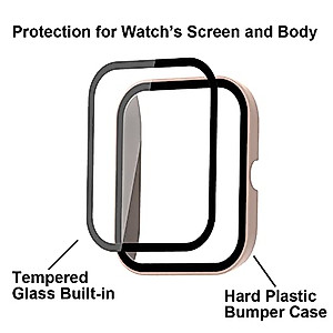 smaate Watch Cases with Screen Protector for T45S, Compatible with SOUYIE Choiknbo T45S 1.7” Smartwatch, Hard PC Case with Tempered Glass Protector, Protecting Watch Body & Screen, Anti-Scratch
