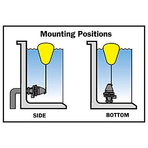 Jobe Valves Megaflow Valve with Short Tail, 3/4", Yellow/Black (Does NOT have Nut and Washer)