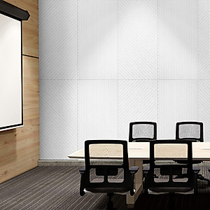 UMIACOUSTICS 6 Packs Acoustic Panel,48 x 24 x 0.4 Inches Sound Absorbing Door Panel,Decorative Wall Panels Equidistant Slot for Room,Home Theater,Studio