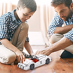 JMBricklayer Vintage Car Model Building Set 50109, White, 715 Pieces, Ages 14+, Pull-Back Mechanism, Adults & Teens Enjoyment