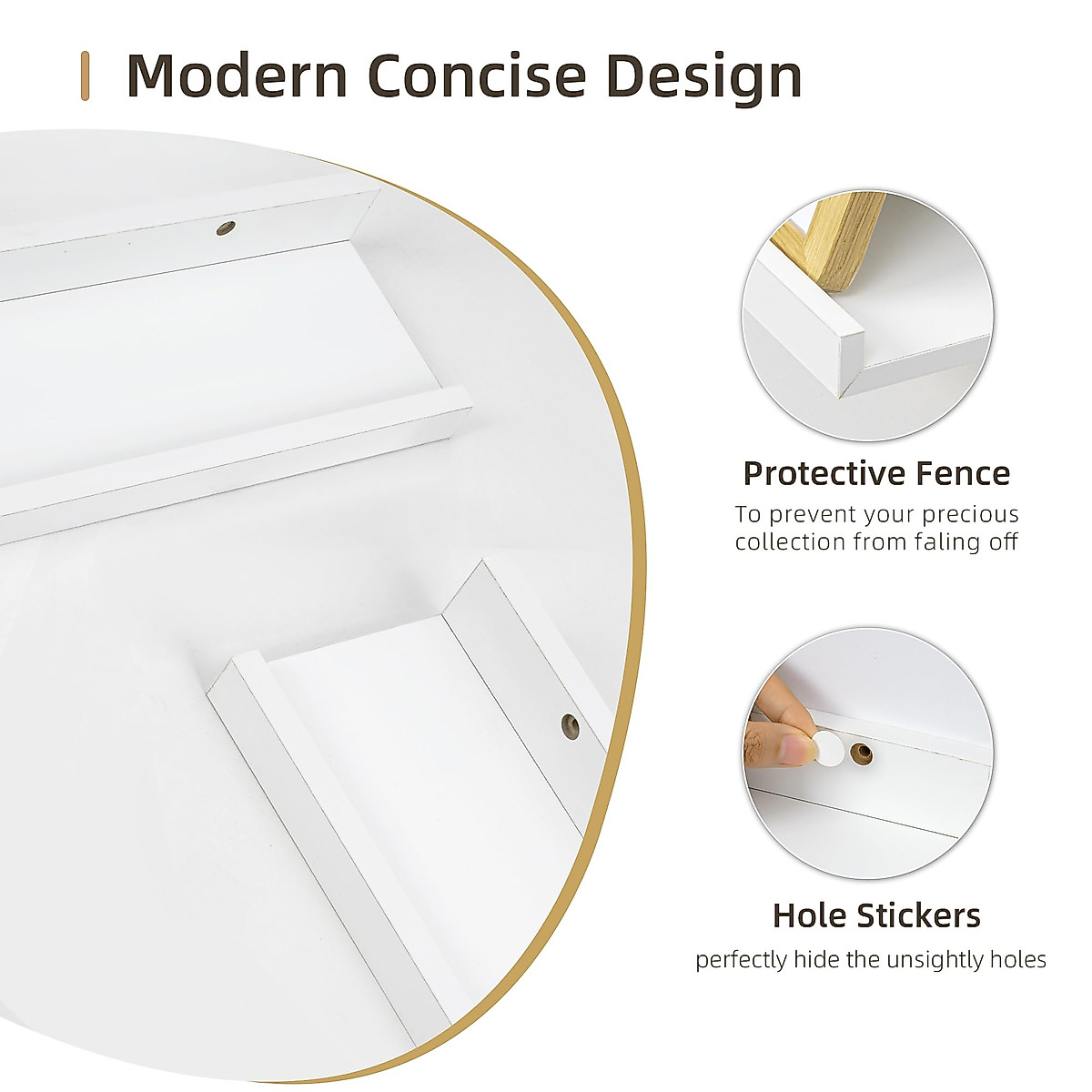 Acovy Picture Ledge Shelf, Wood Floating Shelves Set of 4, 24 inch Picture Ledge Shelves, Photo Ledge Nursery Book Shelves Wall Mounted for Living Room Kids' Room Bedroom, Color White