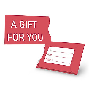 Swipe It Gift Card Holder Sleeves Paper 100 Pack Bulk for Christmas, Holiday, Birthday, Fathers Day, Housewarming, Wedding, Anniversary, Baby Shower, Spa, A Gift for You, Red