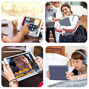 KenKe for iPad 9.7 Inch 6th / 5th Gen Case with Pencil Holder, Model A1822 / A1823 / A1893 / A1954, Trifold Stand & Soft TPU Back, Slim Protective Cover for iPad 6th Gen, Auto Sleep/Wake, Purple