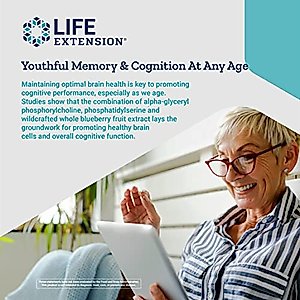 Life Extension Cognitex Basics - Brain Health Supplement - For Memory, Focus, Attention, Cognitive Performance and Inflammatory Response - Non-GMO, Gluten-Free - 30 Softgels
