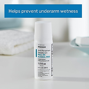 McKesson Antiperspirant Deodorant Roll-On Stick [Pack of 1] Mini Travel Size, Alcohol-Free, Fresh Scent, 1.5 fl oz