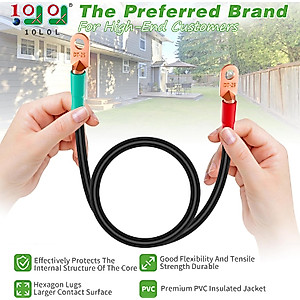 10L0L Golf Cart Battery Cables 4 Gauge for Club Car DS 1995-2022 (48 Volt) Also for Yamaha G2 G8 G9 (36 Volt) Golf Cart Batteries Cables with 5PCS 14.17" Heavy-Duty AC/DC Cables