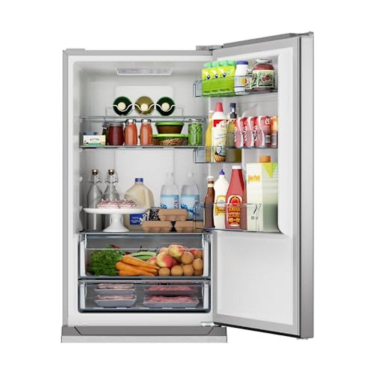 SHARP SJB1255GS Refrigerator with Bottom-Freezer, Counter-Depth, 24 Inch, 11.5 Cubic Foot, Stainless Steel