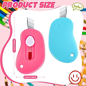 48 Pcs Mini Retractable Utility Knife Cute Style Box Cutter Back to School Supplies Portable Utility Pocket Knife Opener Letter Openers for Students Office School Class Stationery DIY Crafts