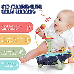 TOY Life 5 in 1 Baby Drum Set for Toddlers 1-3 Musical Toys for Toddlers 1-3 with Toddler Drum Set for Kids Baby Microphone Baby Keyboard Kids Drum Set Boy Toys Kids Boys Girls