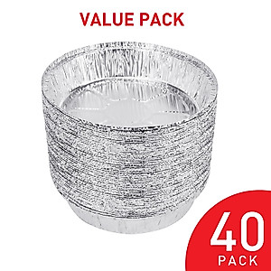 XIAFEI 9 Inch Round Aluminum Pans (50 Pack) Disposable Foil Pan, Freezer & Oven Safe For Baking, Baking, Meal Prep & Reheating