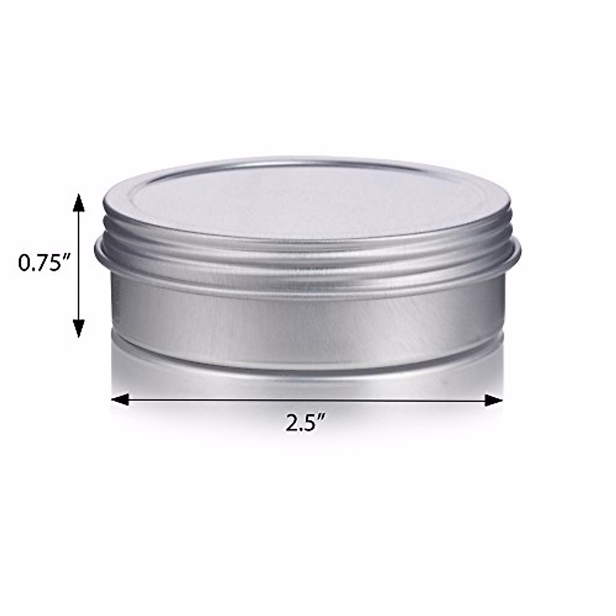 JUVITUS 2 oz Metal Steel Tin Flat Container with Tight Sealed Twist Screwtop Cover (6)