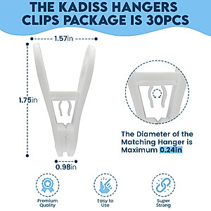 Hanger Clips 30 Pack, Multi-Purpose Hanger Clips for Hangers, White Finger Clips for Plastic Clothes Hangers, Pants Hangers Clips