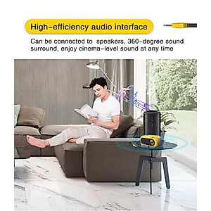 Mini Portable Projector, 30,000H Small Movie Projector for Outdoor Home Theater Use with Remote Control, Compatible with Full HD 1080P HDMI, VGA, USB, AV, Laptop, Smartphone