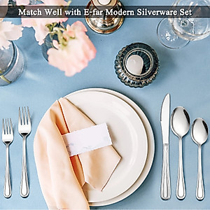 Dinner Spoons Set of 12, E-far 7.9 Inch Stainless Steel Soup Spoons Tablespoons for Home, Kitchen or Restaurant, Non-toxic & Mirror Polished, Easy to Clean & Dishwasher Safe