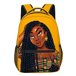 yalinan African Black Girl Backpack for School African American Book Bag Large Capacity Laptop Backpack for Teen Students Women College, Gifts for Daughter Granddaughter