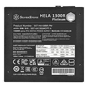 SilverStone Technology HELA 1300R Platinum ATX 3.0 / PCIe Gen 5 1300W Fully Modular Power Supply with Compact Dimensions, SST-HA1300R-PM
