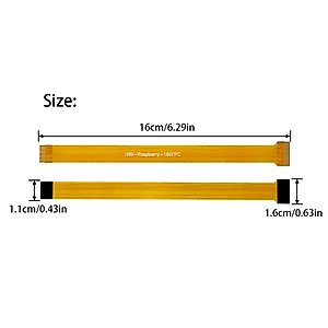 Aokin for Raspberry Pi Camera Cable, FPC Cable Ribbon Flex Extension Cable 15 Pin 22 Pin for Raspberry Pi Zero or Zero W, Octoprint Octopi Webcam, Monitor 3D Printer, etc, 16cm/6.30in, 1 Pcs