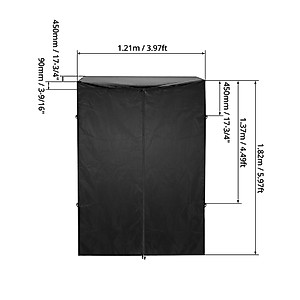 QWORK Wire Rack Cover Shelf Cover, High Density Waterproof/Dustproof Storage Shelving Unit Cover, Fits Racks 48" L x 19''D x 72''H, Used to Cover Sundries,1 Pack (Black)