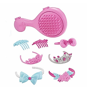 Replacement Parts for Barbie Endless Hair Kingdom 17" Princess Doll - DKR09 ~ Includes Pink Hairbrush, 2 Hair Combs, 1 Barrette, 2 Tiaras and 2 Headbands