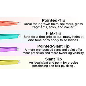 New Style Professional Stainless Steel Tweezers Set, Multicolored Combo Pack, with Travel Case (With Possible Surprise Bonus!)