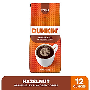 Dunkin' Hazelnut Flavored Ground Coffee, 12 Ounces
