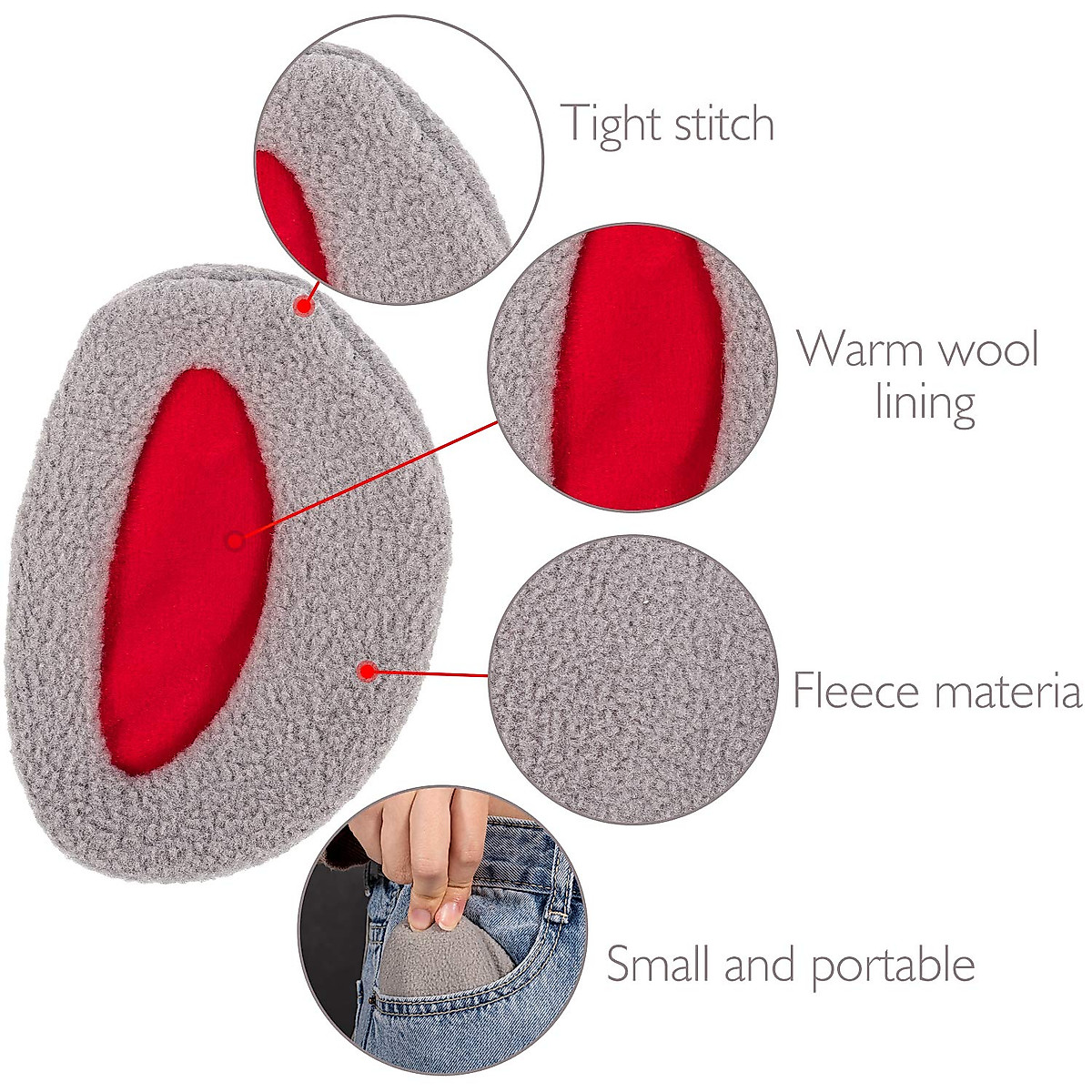 Whaline 3 Pairs Ear Warmers Bandless Ear Muffs Unisex for Winter Outdoors (Dark Color, M)