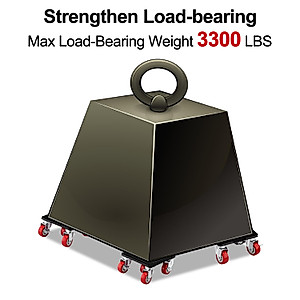 OCGIG Furniture Mover with 5 Wheels & Lifter Set, Carbon Steel Panel Moving Tool, 360° Rotation Wheels Heavy Duty Dolly, 3000 Lbs Capacity, for Moving Refrigerator, Sofa, Cabinet