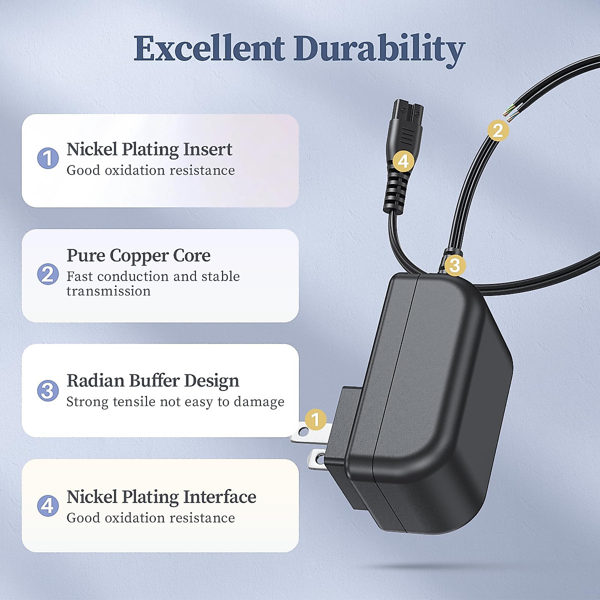 DONYOIE Charger for Wybot for Osprey 700 WY3312 WY004 WY009-4 WY0094 Rechargeable Pool Vacuum Cleaner Power Cord for Osprey700 AC Adapter DC Adaptor Supply