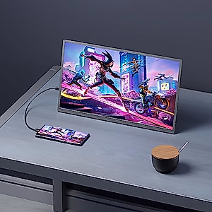 Lasitu Portable Monitor 18.5 Inch 100Hz 100% sRGB FHD 1080P Travel Monitor IPS HDR USB C Portable Screen HDMI Gaming Monitor External Monitor for Laptop PC Phone Xbox PS4-5 Switch with Kickstand