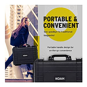 Koah Weatherproof Hard Case with Customizable Foam (18 x 14 x 7 Inch)