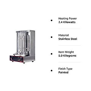 Zz Pro Electric Vertical Broiler Shawarma Doner Kebab Gyro Grill Machine With Temperature Adjustment Switch