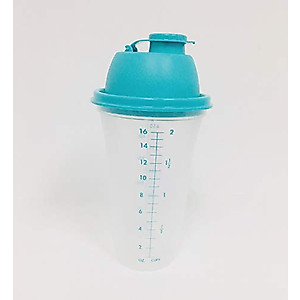 Tupperware Quick Shake Mixer Household Hand Blender Cup 500ML / 16 Ounce - Teal