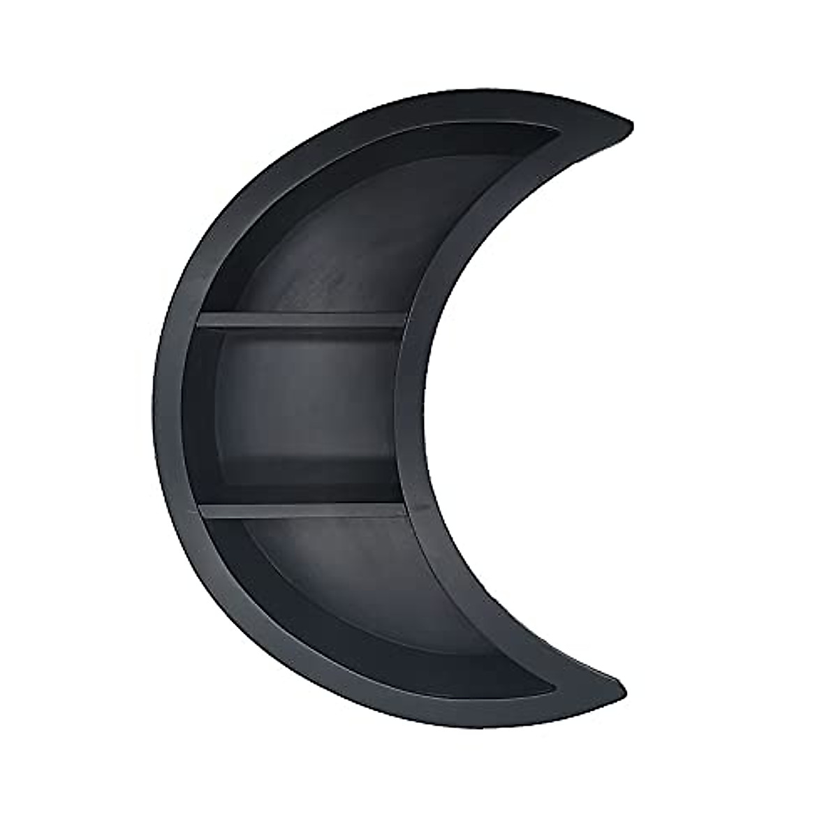 Takefuns Wooden Moon Shelf, Moon Shaped Floating Shelves for Crystal, Stone Storage Shelf Display Rack, Wall Mounted Display Shelf for Living Room Bedroom Bathroom