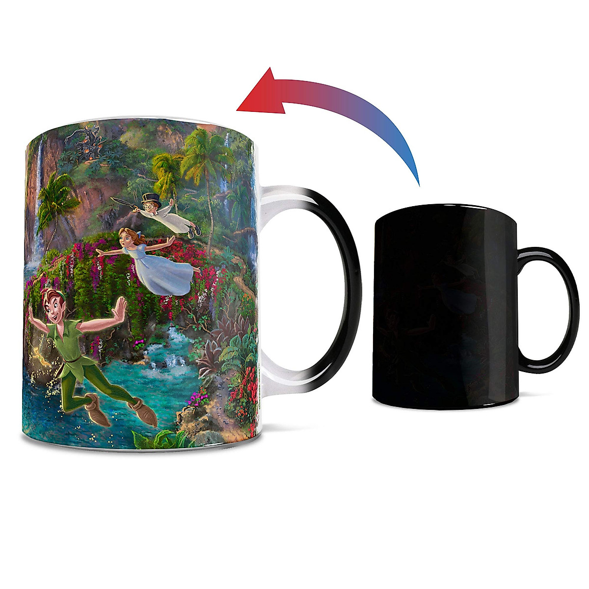 Morphing Mugs Disney - Peter Pan - Neverland - One 11 oz Color Changing Heat Sensitive Ceramic Mug – Image Revealed When HOT Liquid Is Added!