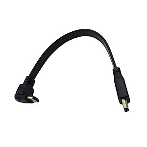 CERRXIAN Lemeng 1FT Flat Slim High Speed HDMI Cable A Male to 90 Degree Down Angle A Male Cable