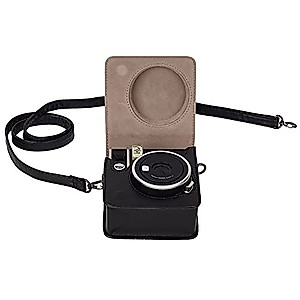 Phetium Instant Camera Case Compatible with Instax Mini 40,PU Leather Bag with Pocket and Adjustable Shoulder Strap (Black)