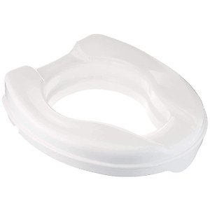 Homecraft Savanah Raised Toilet Seat, 4" High Elevated Toilet Seat Locks Onto Standard Toilets, Portable Assistance Commode Seat with Sturdy Brackets, Medical Aid for Elderly, Disabled, Limited Mobility