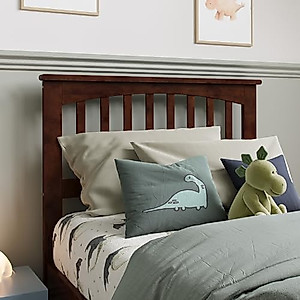 AFI, Mission Twin Solid Wood Headboard with Attachable Charger, Walnut