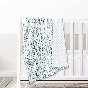 Changing Pad Cover & Baby Blanket, Green Leaf