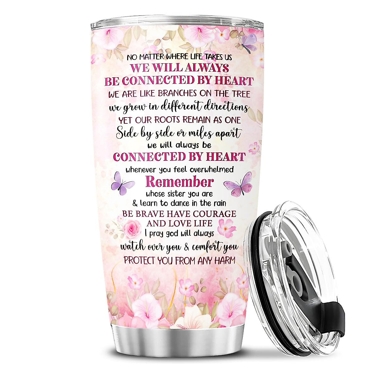 HUBUPU Women Tumblers For, Tumbler 20 Oz With Lid And Straw, Holiday and Christmas Gifts, My Bestie No Matter