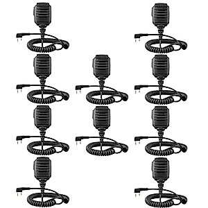 Retevis Two Way Radio Shoulder Speaker Mic,Compatible with Retevis RT22 RT68 RT21 H-777 RT22S RT27 RT86 RT18 RT85 RT-5R RT19 Baofeng UV-5R Arcshell AR-5 Walkie Talkie (10 Pack)