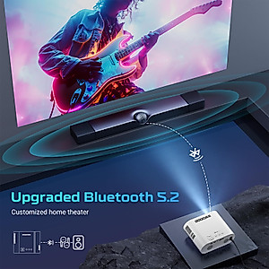 Projector, GooDee 2021 G500 Video Projector 6000L, 1080P and 200" Supported Portable Movie Projector with 50,000 Hrs Lamp Life, Home Theater Projector Compatible with TV Stick, HDMI, Phone (YG420)